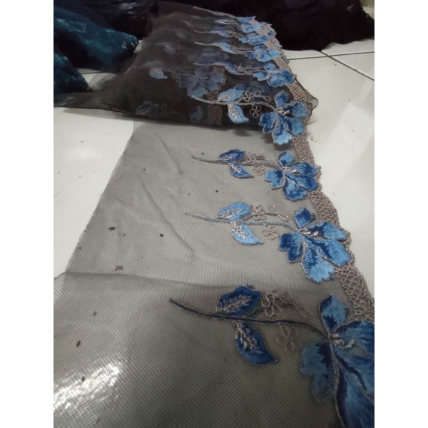 Jual renda tile/renda bordir/renda gradasi lebar 15cm harga per 50cm ...