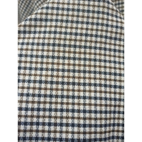 Jual bahan kain tweed/tweed motif kotak | Shopee Indonesia