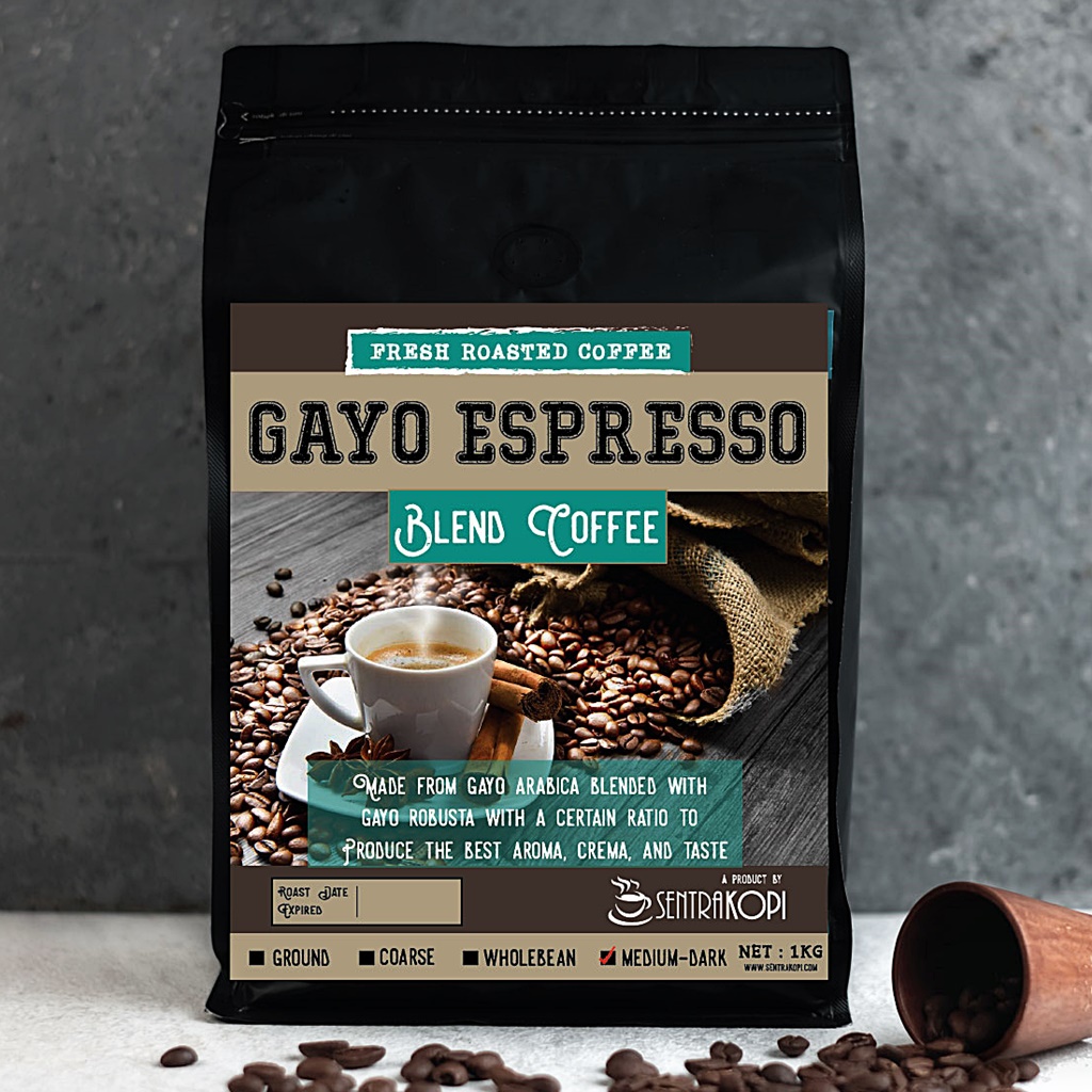 Jual Kopi Gayo Espresso Blend 1KG - Bubuk/Biji - Sentra Kopi - Premium ...