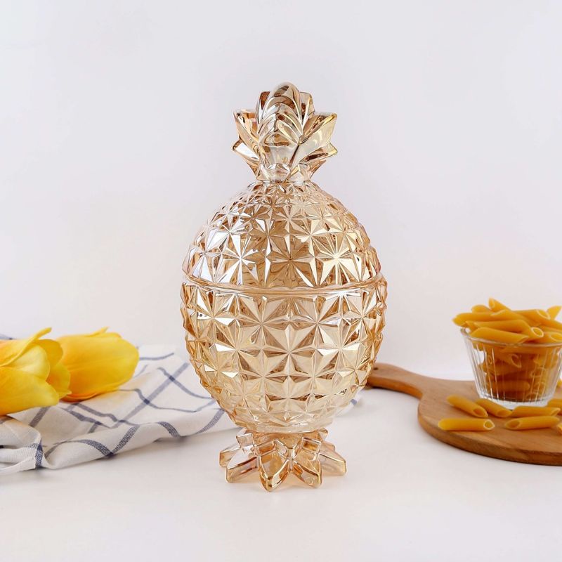 Jual Toples Kaca Nanas Gold /Clear Tempat Permen kue kering Capodimonte ...