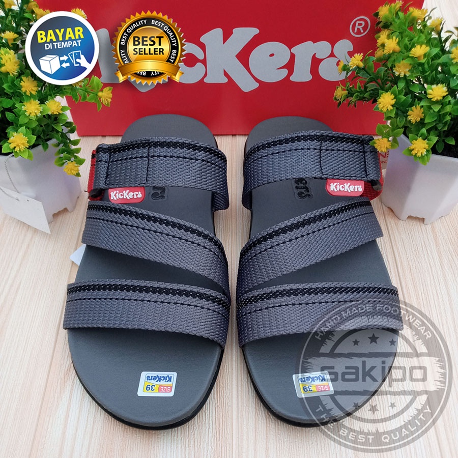 Jual Sandal Pria Remaja Dewasa Slide Bisban Ring Abu Kickers Sendal ...