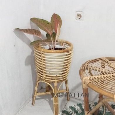 Jual Standing Pot Rotan / Tempat Pot Tanaman & Bunga ( Sudah Finishing ...