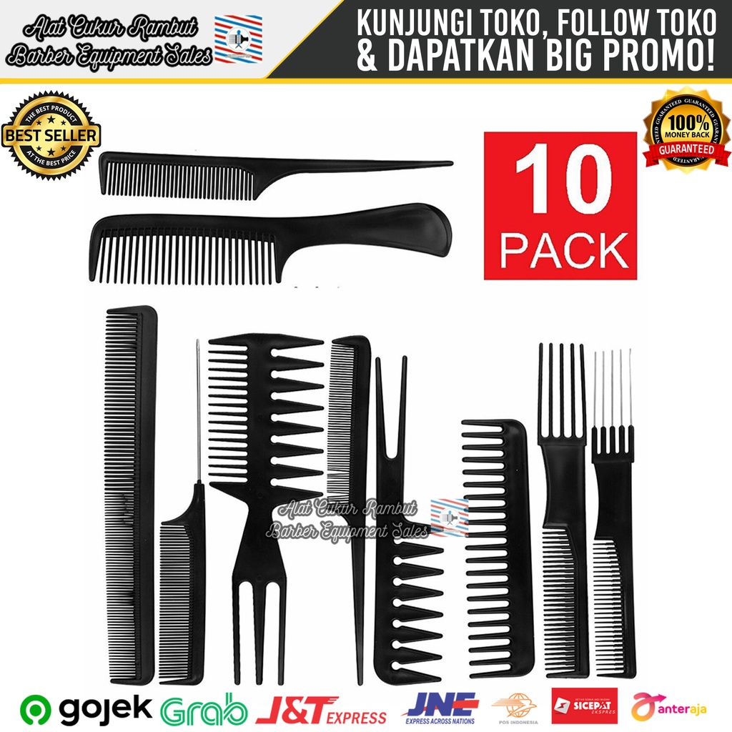 Jual Sisir Rambut Set Sisir Texture Hair Styling Untuk Salon Barber ...