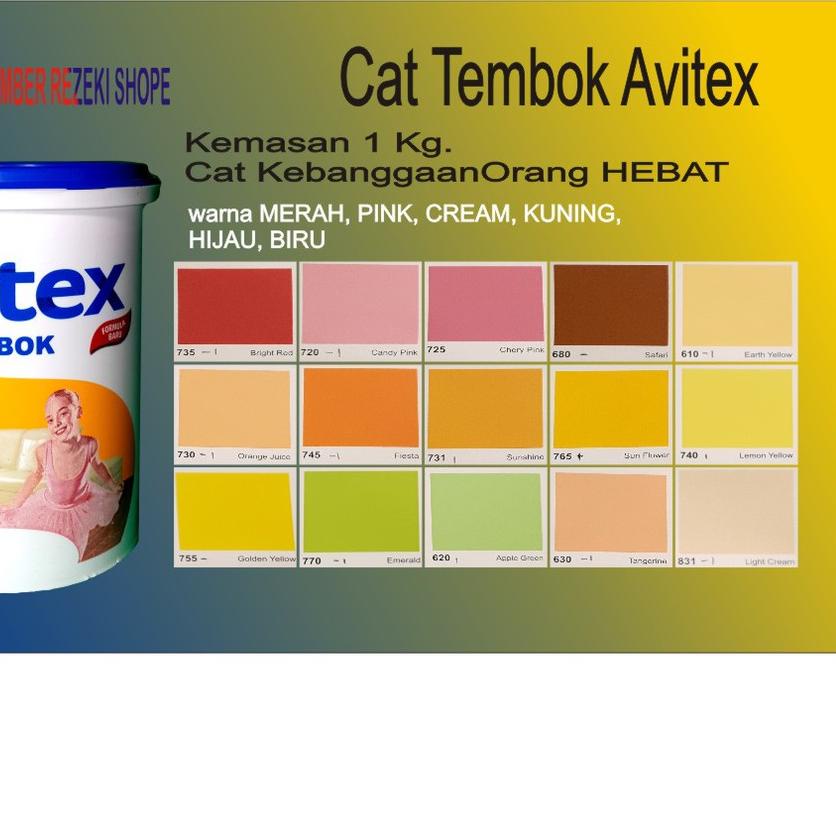Jual (Merah,Pink,Kuning,Cream,Hijau) Plafon Gypsum Avitex Interior 1kg ...
