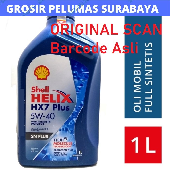 Jual Oli Mesin bensin Diesel Original Barcode scan Shell Helix HX7 Plus 5W/40 5W-40 SN Plus ...