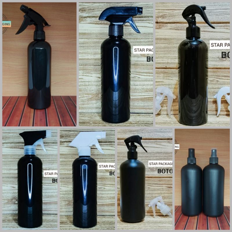 Jual Botol 500ml Botol Spray 500ml Hitam Botol Kispray 500ml Hitam ...