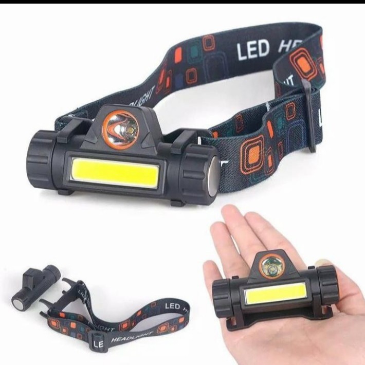 Jual (COD) (Super terang) Senter Kepala COB mini Usb - Senter kepala ...