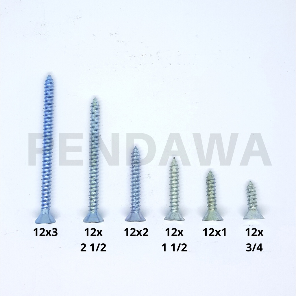 Jual Tapping Screw JF FH+ 12 x 1" Moon Lion / Sekrup Tapping Flat Head ...