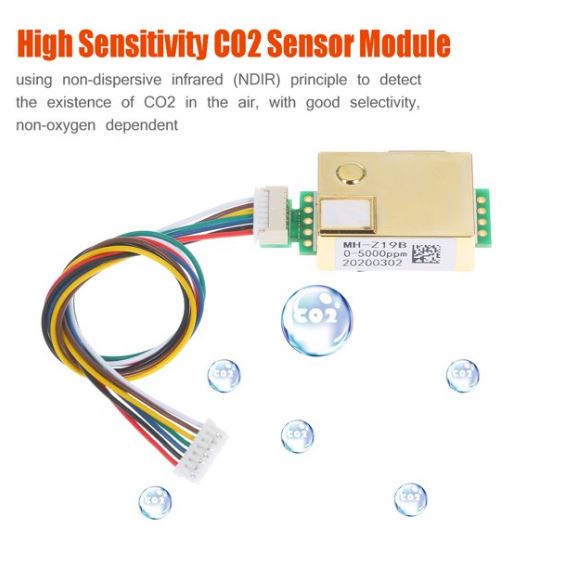 Jual Mh Z19b Infrared Co2 Sensor Module Carbon Dioxide Gas Monitor Serial Uart Pwm Analog Out 7183
