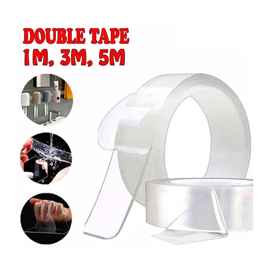Jual Double Tape 1M 3M 5M Selotip Bening / Double Tape Selotip Isolasi ...