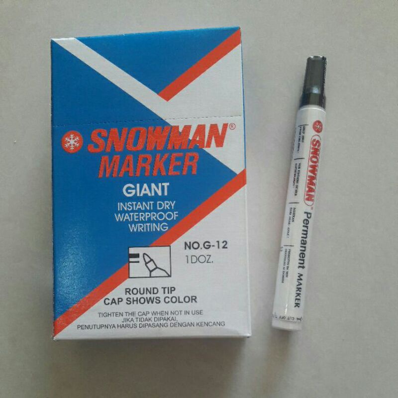 Jual Spidol Snowman/Spidol Snowman Hitam/Spidol Permanen/Spidol Hitam ...