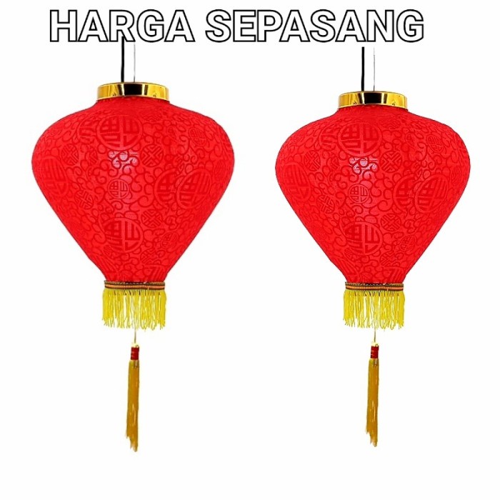 Jual Lampion Merah Vietnam Kerucut Sepasang Lampion Outdoor Kain ...