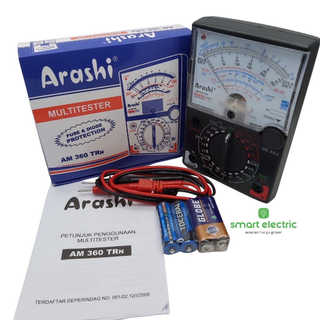 Jual Multitester Analog Multimeter Avometer Arashi AM 360 AC/DC Voltage ...
