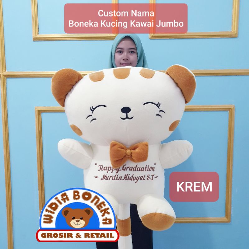 Jual Boneka Kucing Kawai Jumbo Besar Murah Halus Lembut Lucu / Kucing ...