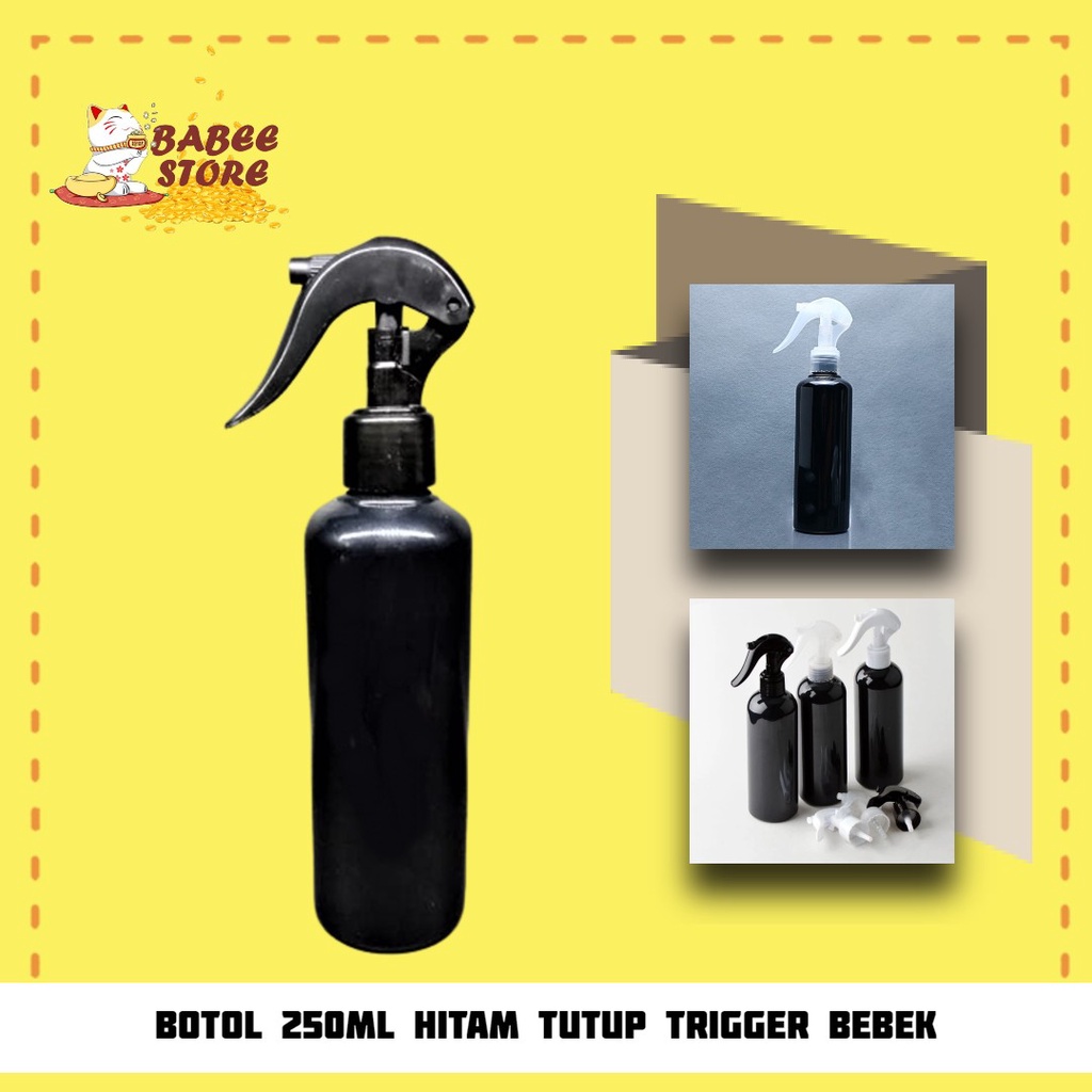 Jual BABEE - BOTOL PLASTIK 250ML TRIGGER BEBEK HITAM / BOTOL PLASTIK SPRAY 250 ML HITAM TEBAL ...