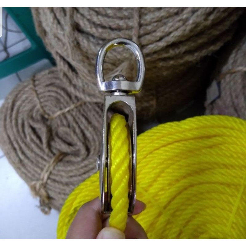 Jual PULLEY SINGLE 8" CHROME / KATROL TALI PLASTIK 8MM | Shopee Indonesia