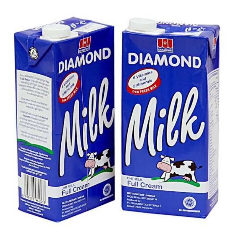 Jual susu diamond uht full cream milk 1 liter HALAL | Shopee Indonesia