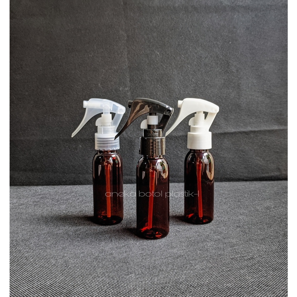 Jual botol spray 60ml trigger amber coklat pet plastik tebal botol ...