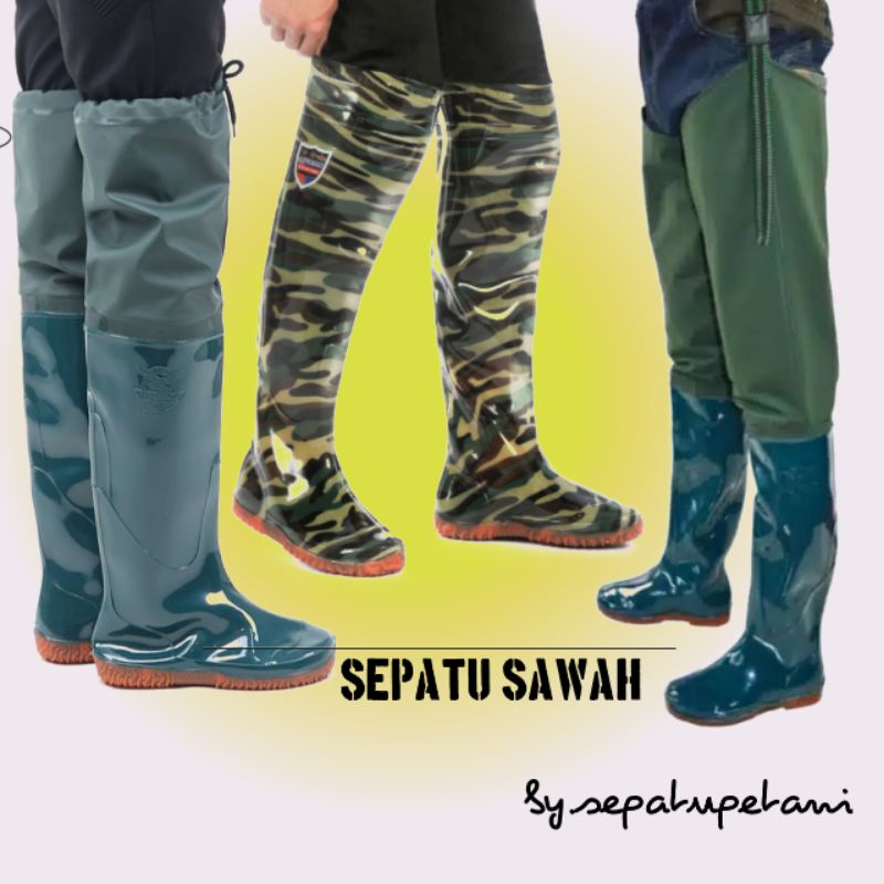 Jual Sepatu Boot Anti Air Hujan/Boot Karet Panjang Lentur/Sepatu Boots ...
