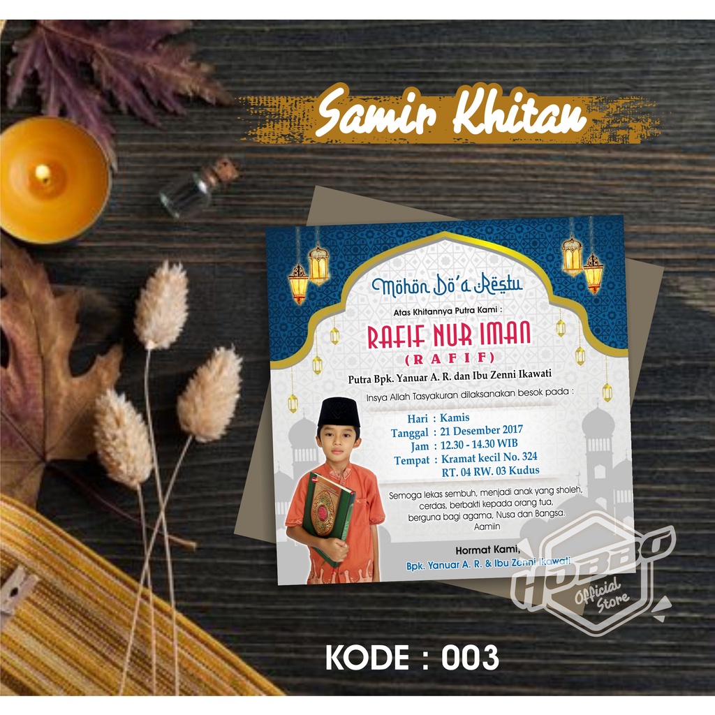 Jual KARTU UCAPAN TASYAKURAN KHITAN - SAMIR DUS BERKAT - SUNATAN ...