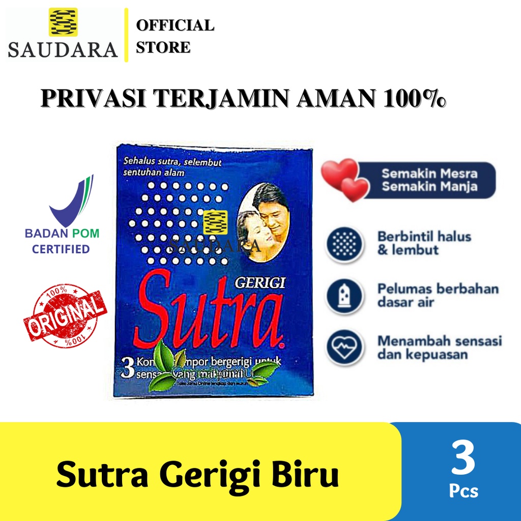 Jual Sutra Kondom Gerigi Biru (Isi 3), (Isi 12) | Shopee Indonesia