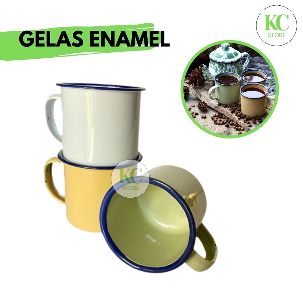 Jual Gelas Enamel Jadul Gelas Enamel Polos Cangkir Enamel Jadul Cangkir ...