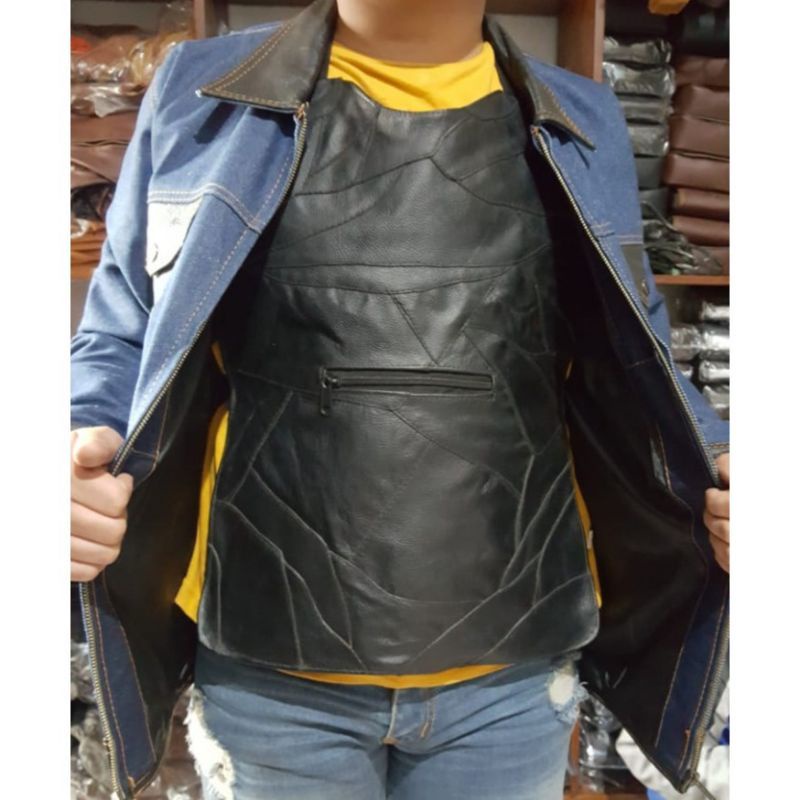 Jual pelindung Dada kulit / rompi kulit/ rompi motor anti/ tolak angin ...