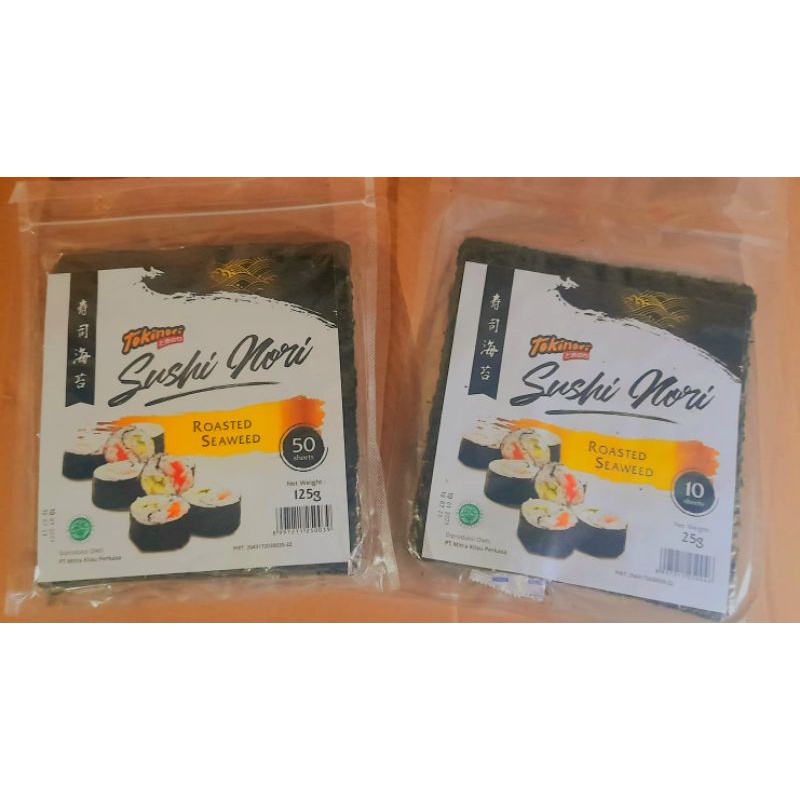 Jual Nori Sushi Merk Tokinori 10 lembar Halal Roasted Seaweed Manjun ...