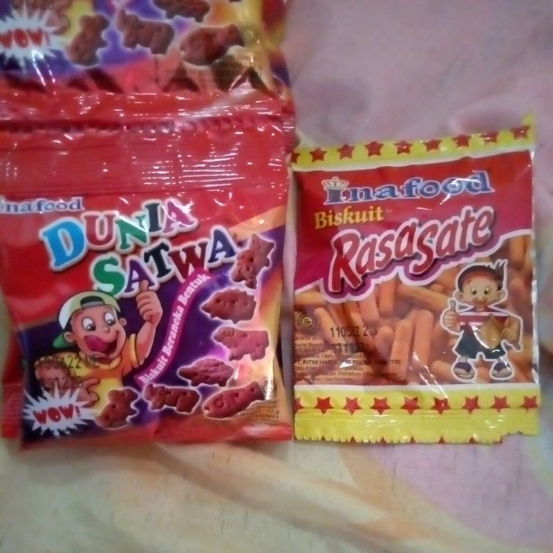 Jual BISKUIT DUNIA SATWA BISCUIT INAFOOD RASA SATE COKELAT BERANEKA ...