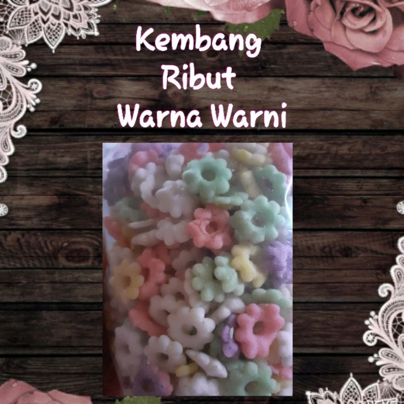 Jual jajanan snack hari raya kembang ribut warna warni gurih | Shopee ...