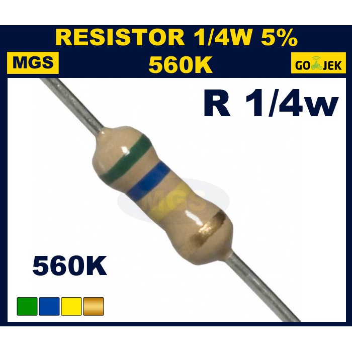 Jual RESISTOR 1/4W 560K 5% 1000PCS | Shopee Indonesia
