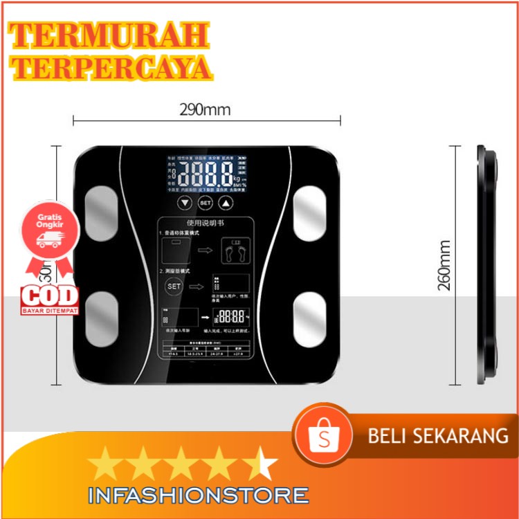 Jual PROMO GERCEP Timbangan Badan Elektronik Health Scale 180KG ...