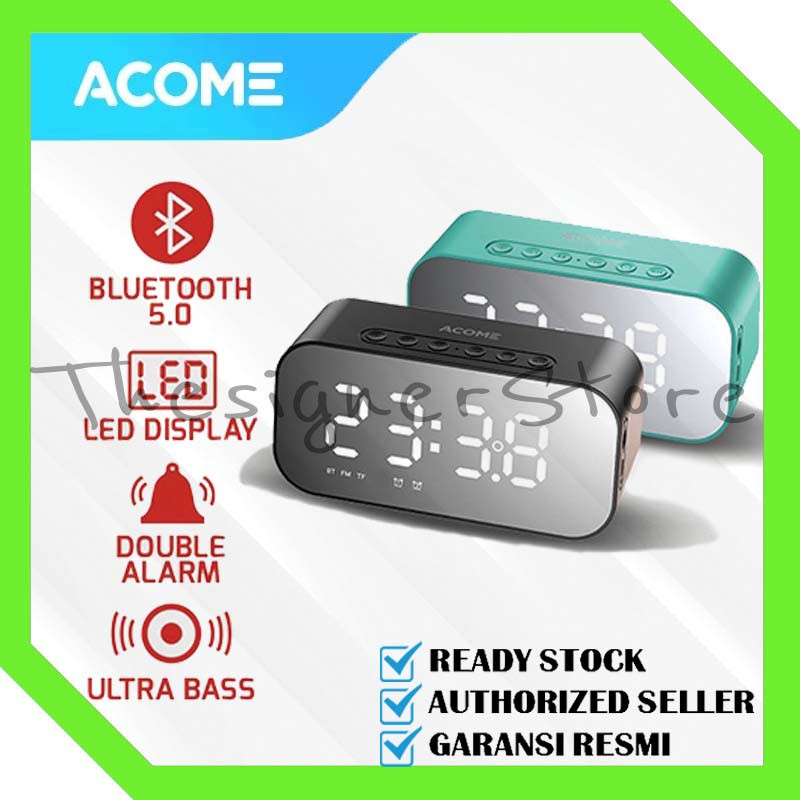 Jual Acome A5 Speaker Bluetooth 5.0 Jam Alarm LED Display Ultra Bass ...