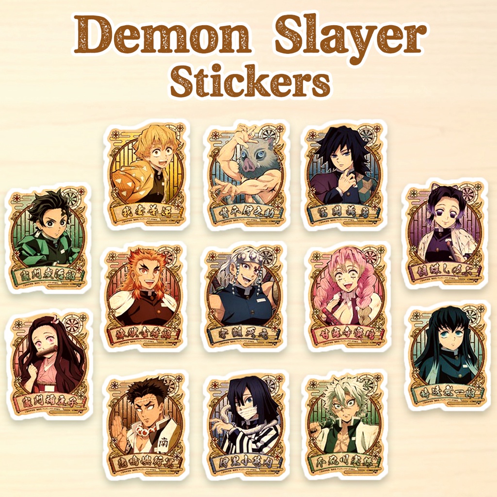 Jual 13 pcs Demon Slayer Sticker Stiker Waterproof Anti Air Kimetsu no ...