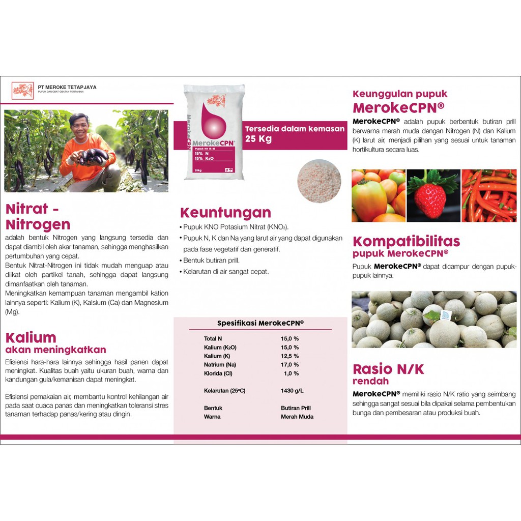 Jual Pupuk Meroke 1 Kg NPK Kemasan Asli Tanaman Bunga Buah Daun ...