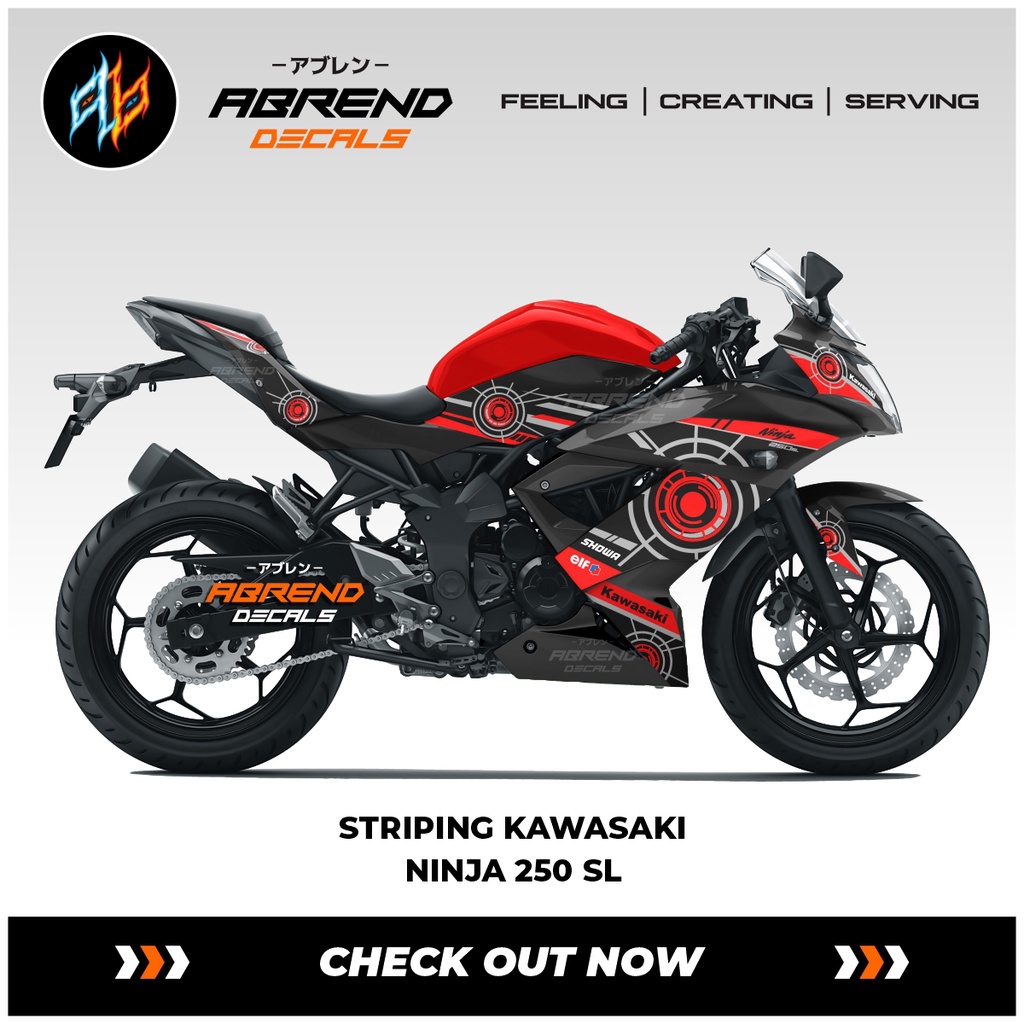 Jual Striping Ninja Mono SL Sunmoon / Stiker Motor Kawasaki Ninja 250 ...