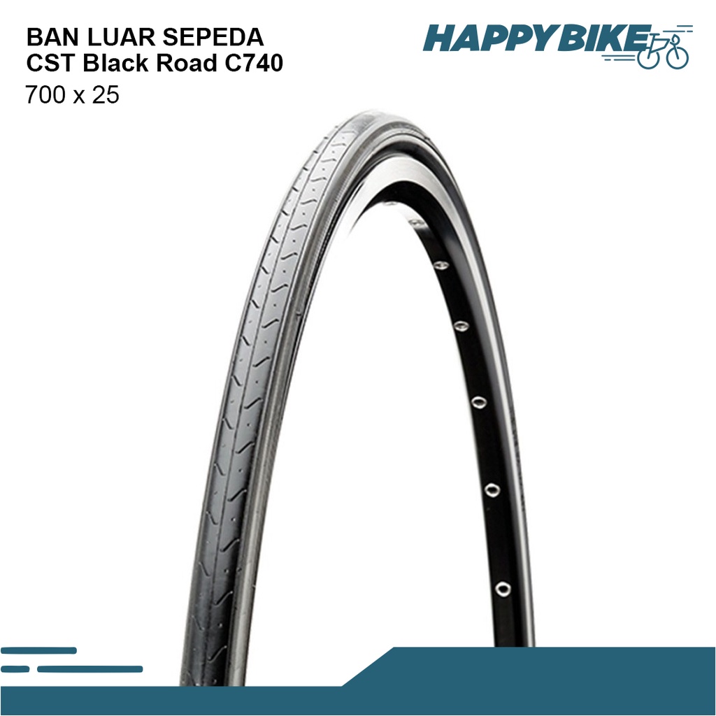 Jual CST Tire Ban Luar Sepeda Road Bike Hybrid City Bike Fixie Black Road 700 x 25 Nylon ...