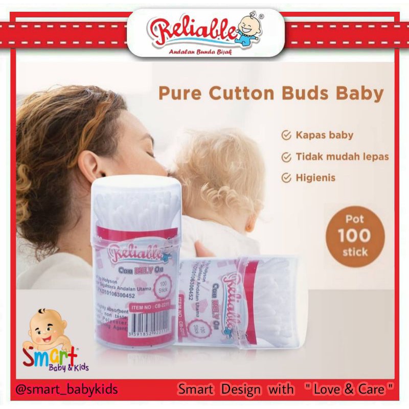 Jual Reliable Cotton Bud Tabung/Pot (Isi 100 pcs) | Shopee Indonesia