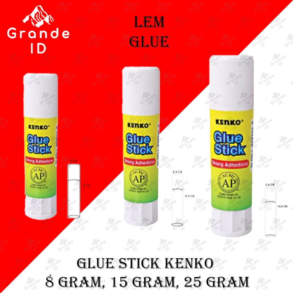 Jual LEM GLUE STICK KENKO 25 GRAM LEM STIK LEM KERTAS PEREKAT SERBAGUNA ...