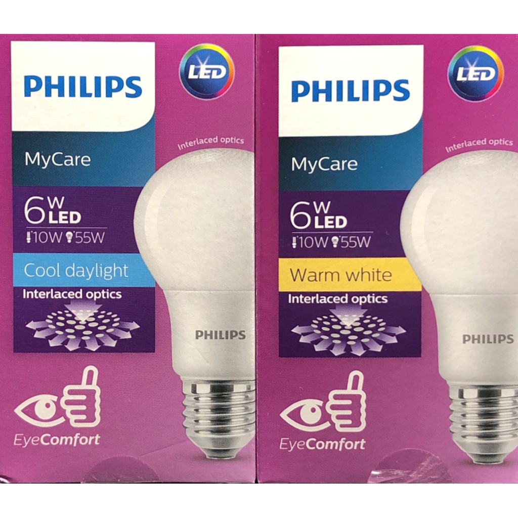 Jual Lampu Philips LED LEDBulb Mycare 6w 6 watt - PUTIH CDL - GARANSI 3 thn | Shopee Indonesia