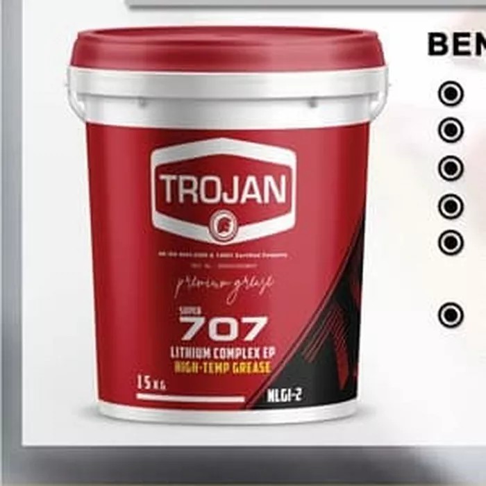 Jual TROJAN SUPER 707 LITHIUM COMPLEX HIGH-TEMP EP-2 GREASE (15KG/PAIL ...
