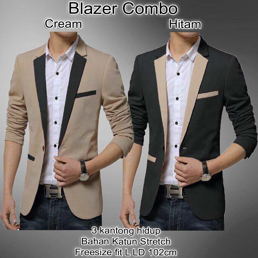 Jual Melly81 COD Blazer Cowok COMBO jas pria formal keren elegan shopee hugo | Shopee Indonesia