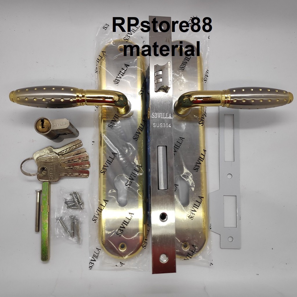 Jual KUNCI PINTU SEVILLA GAGANG BULAT GOLD -KUNCI PINTU BESAR -HANDLE ...