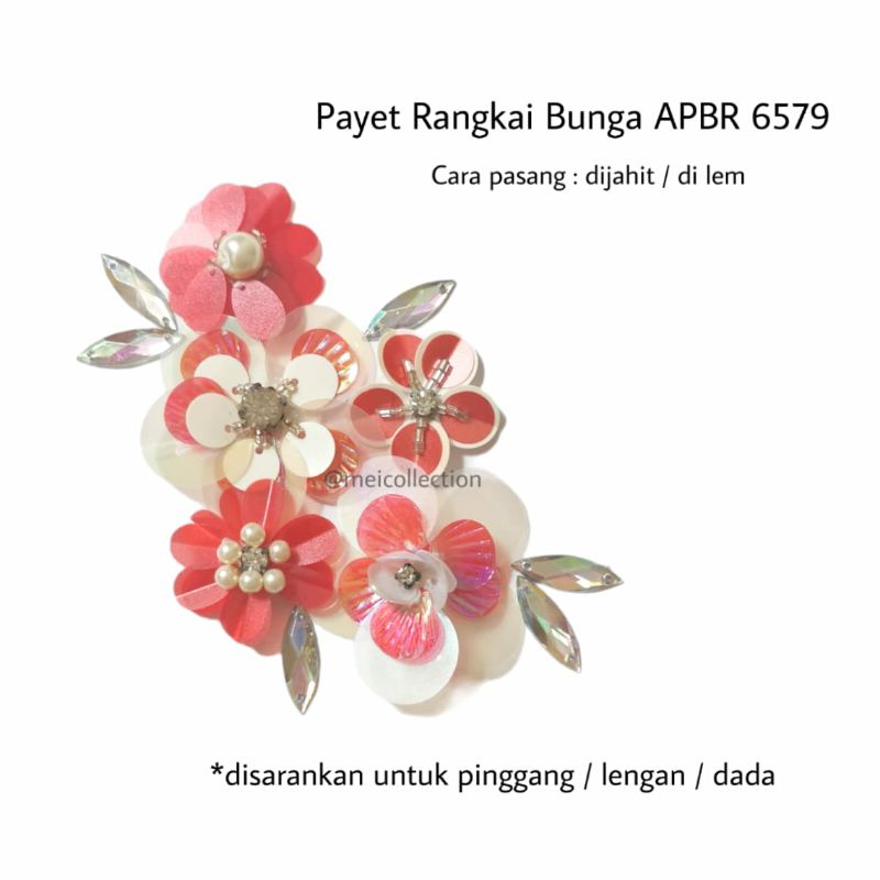 Jual Payet rangkai bunga 3d APBR 6579 red series | Shopee Indonesia