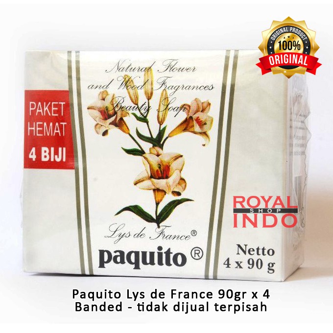 Jual SABUN PAQUITO BUNDLE SET 4 LYS DE FRANCE 90X4 ORIGINAL | Shopee ...