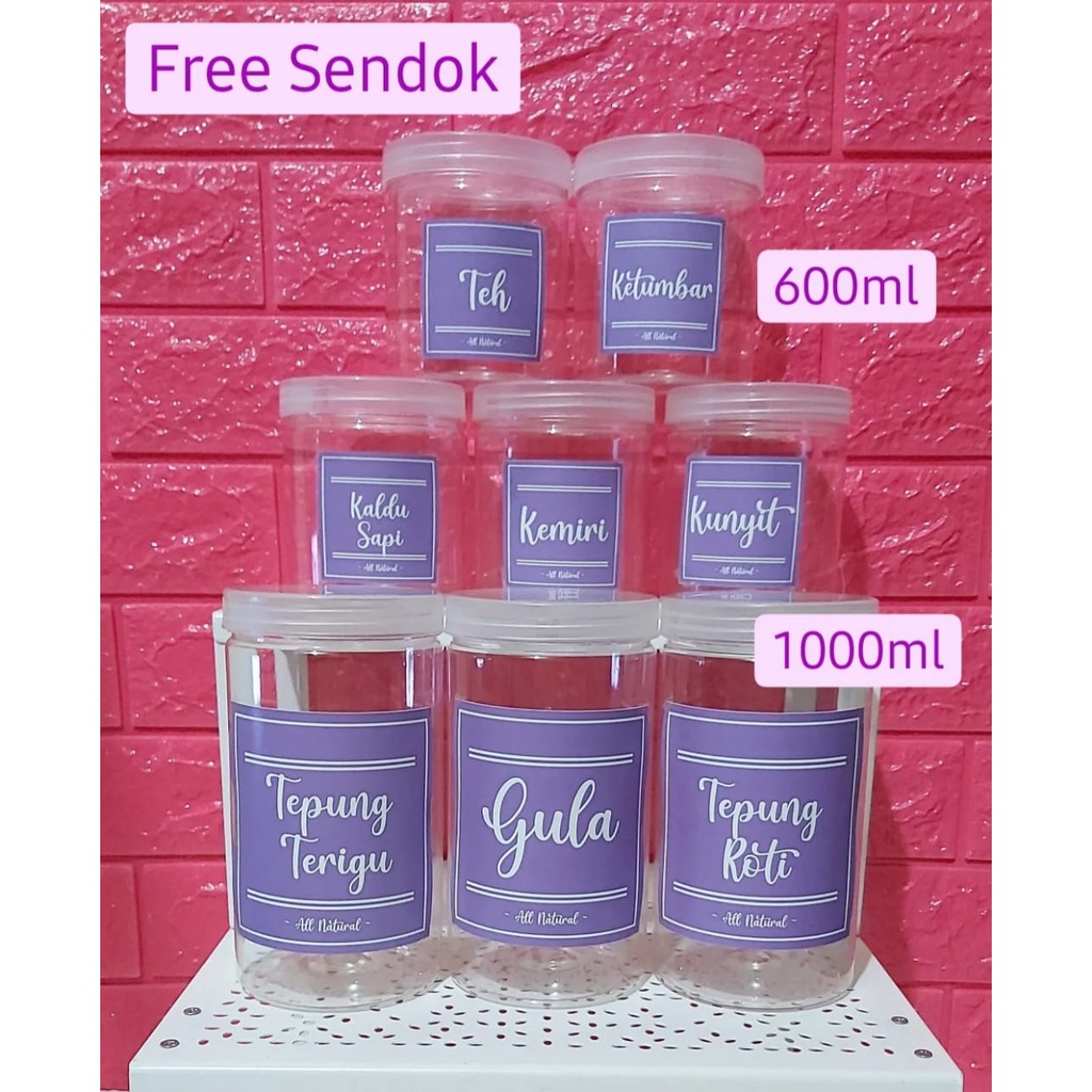 Jual Toples Bumbu warna ungu Free Label Stiker / Toples Teh Gula Kopi ...
