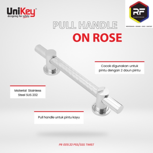 Jual RF Pull Handle On Rose UniKey PR 009.33 Twist 25x330MM PSS/SSS/Gagang Pintu | Shopee Indonesia