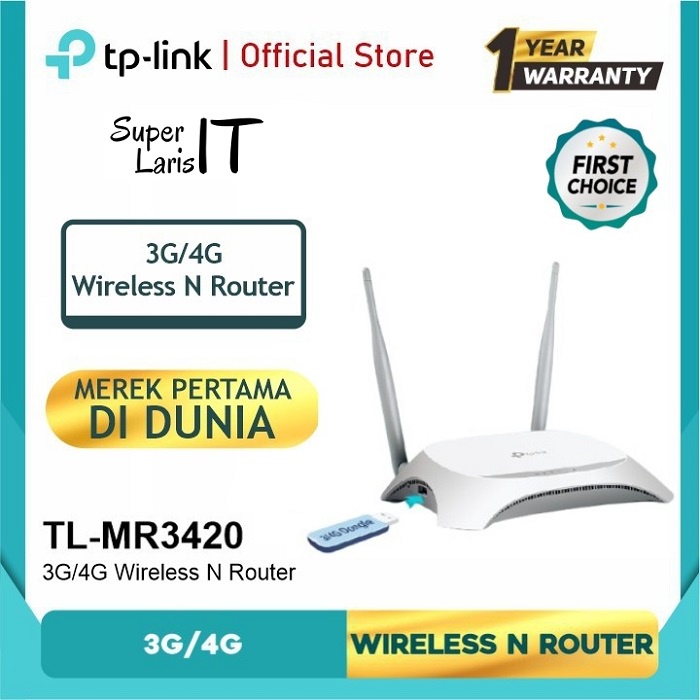 Jual Wireless N Router 3G/4G TP-LINK MR3420 suppot Modem Usb Garansi ...