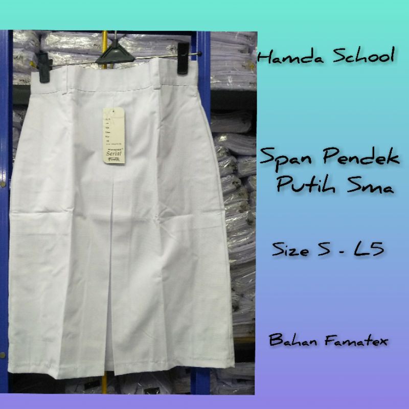 Jual Rok Span Pendek Putih Sma Seragam Sekolah | Shopee Indonesia