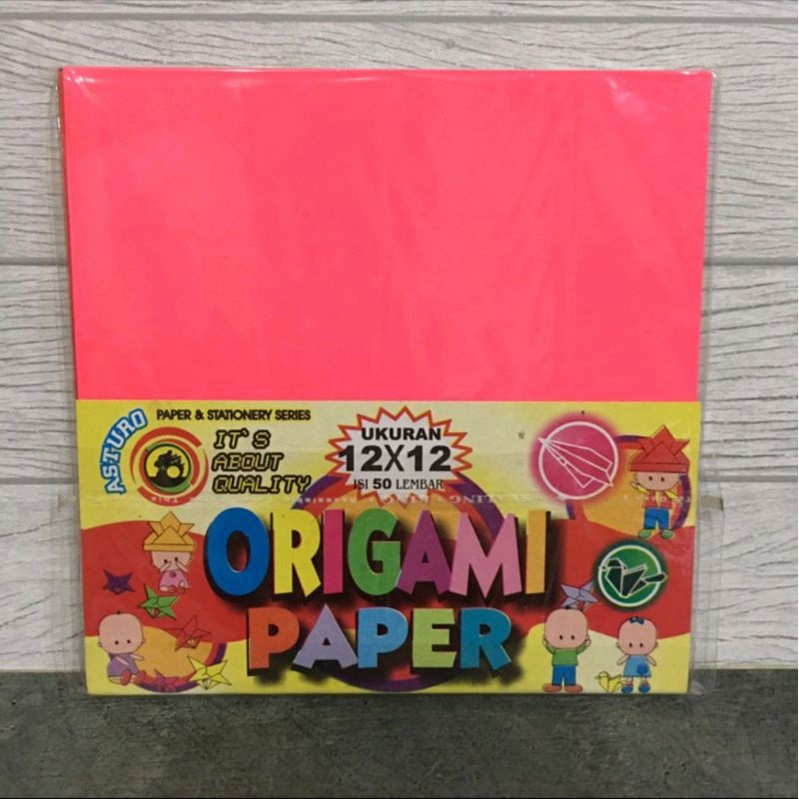 Jual Kertas origami Asturo 12x12 ( 1pad/50lbr ) | Shopee Indonesia